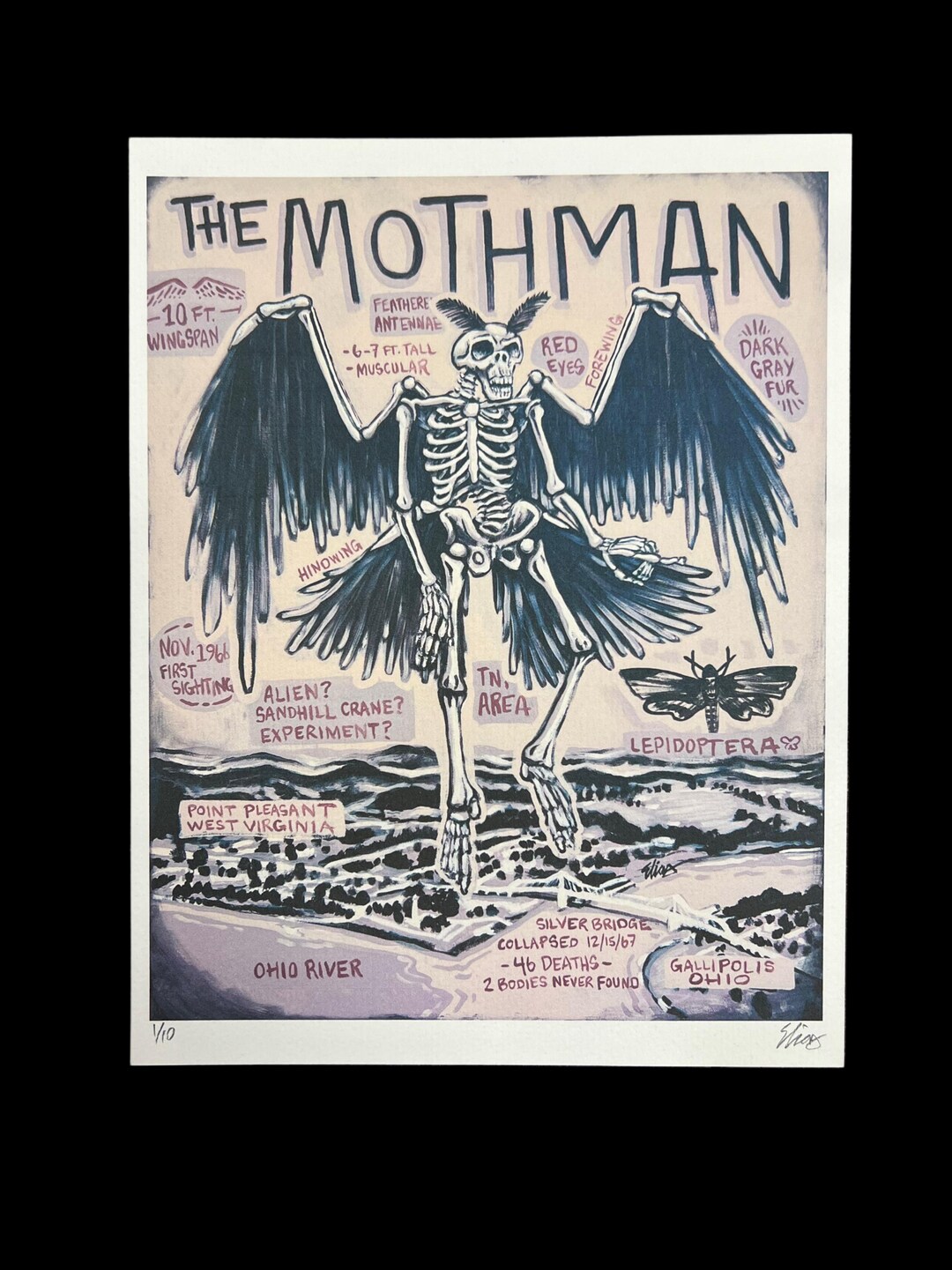 The Mothman Art Print - Etsy