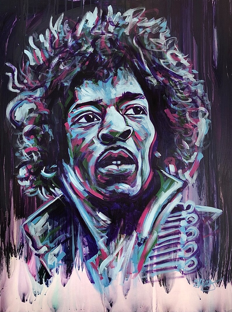 Jimi Hendrix Art Print - Etsy UK