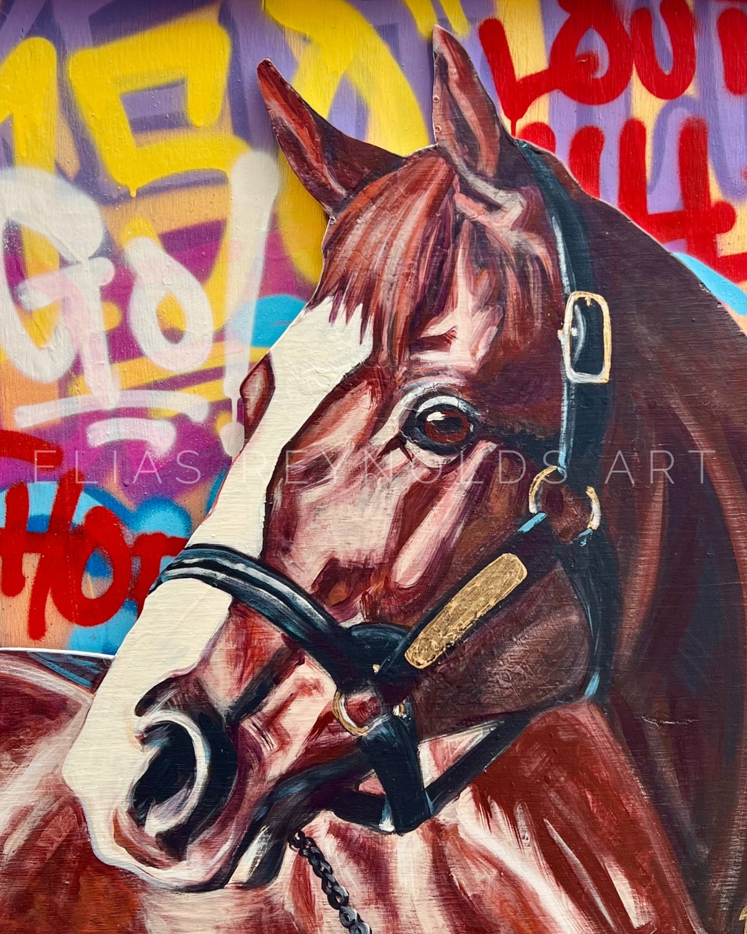 Horse With Graffiti Background Art Print - Etsy