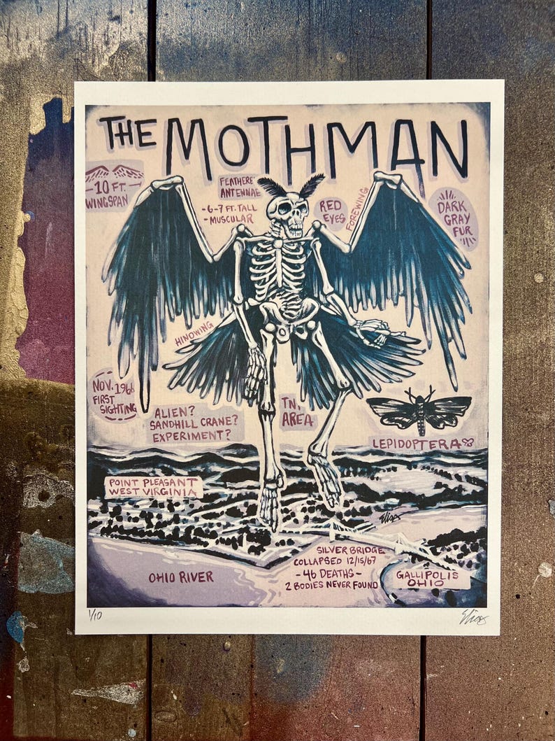 The Mothman Art Print - Etsy