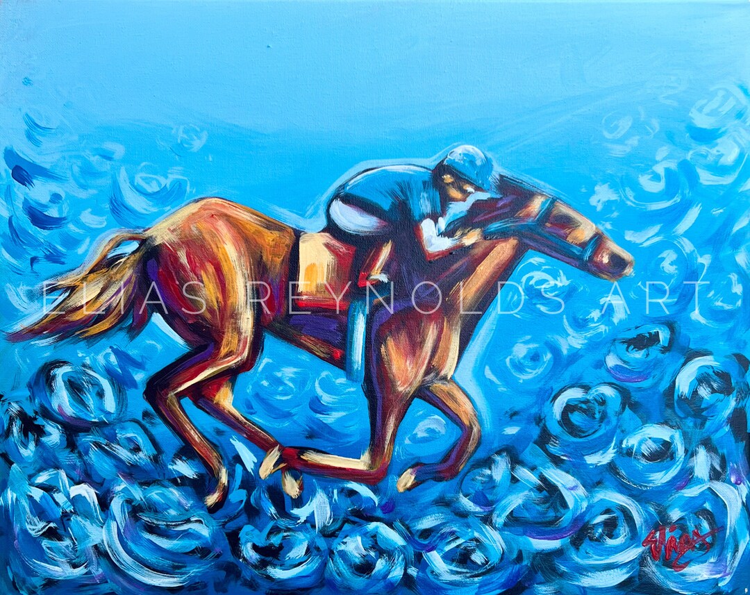 Running on Blue Roses Art Print - Etsy