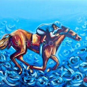 Running on Blue Roses Art Print - Etsy