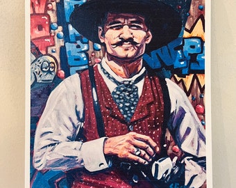 Doc Holliday Val Kilmer Famous Gunfighter Original Painting Tombstone ...