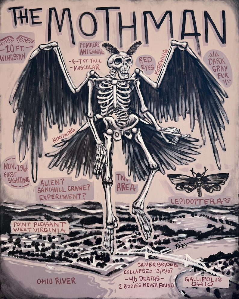 The Mothman Art Print - Etsy