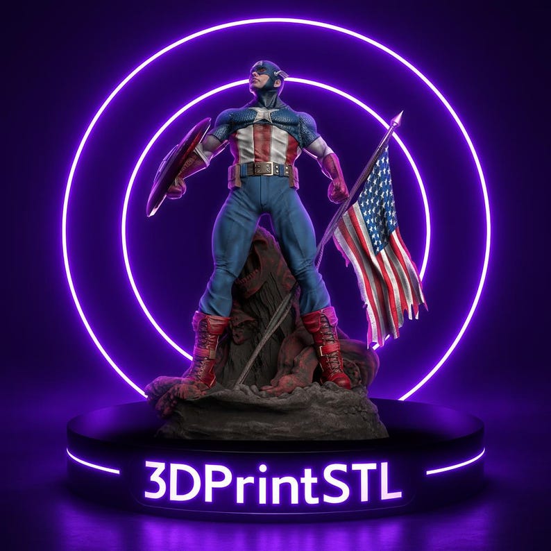 Classic Captain America STL | Marvel 3D Print File | Superhero STL ...