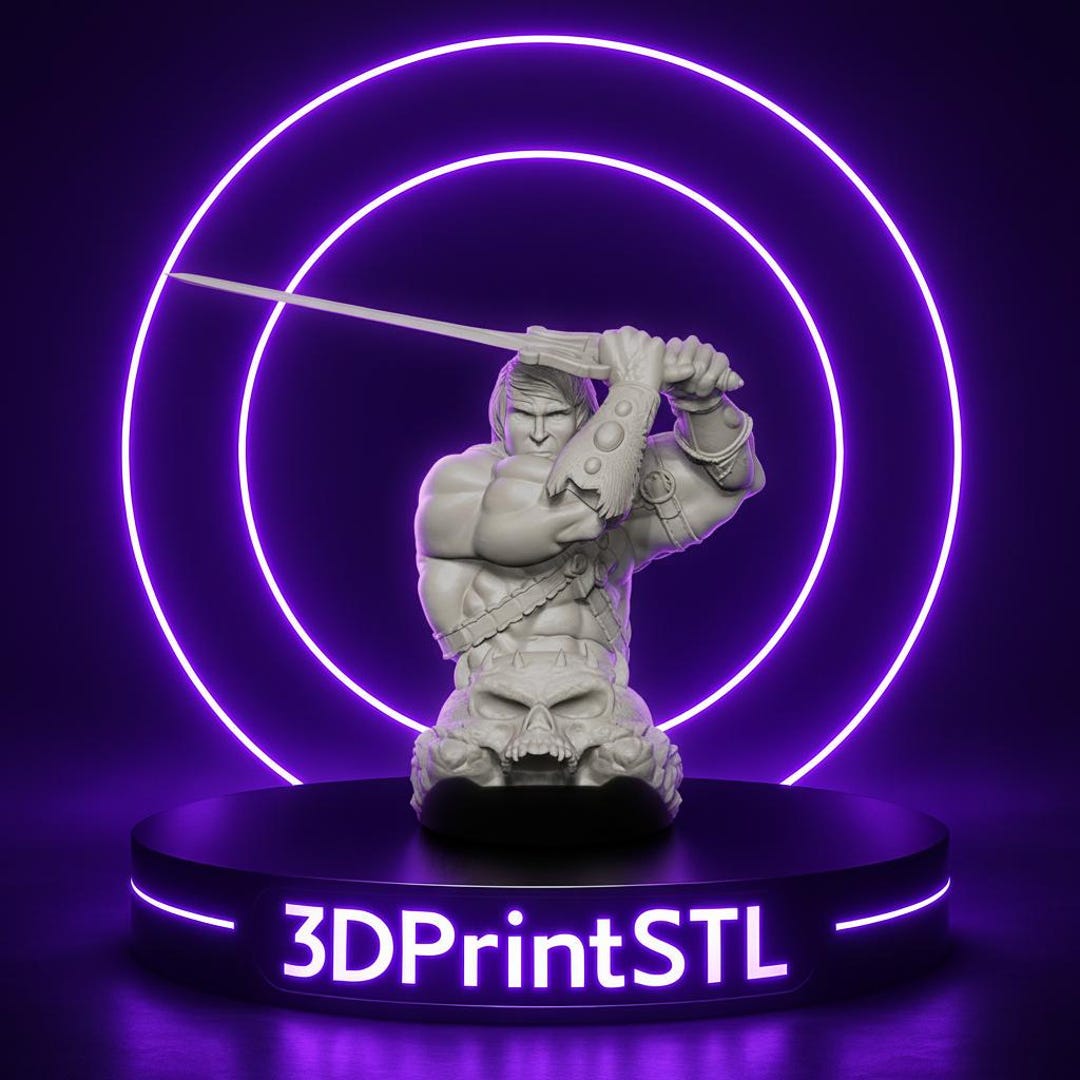 He Man Bust STL | Masters of the Universe 3D Printable File | MOTU Fan ...