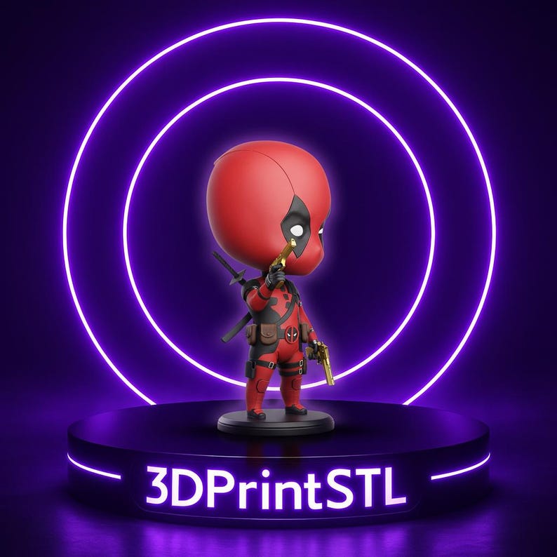 Deadpool Chibi STL 3D Print File | Marvel Superhero Figure | Funko ...
