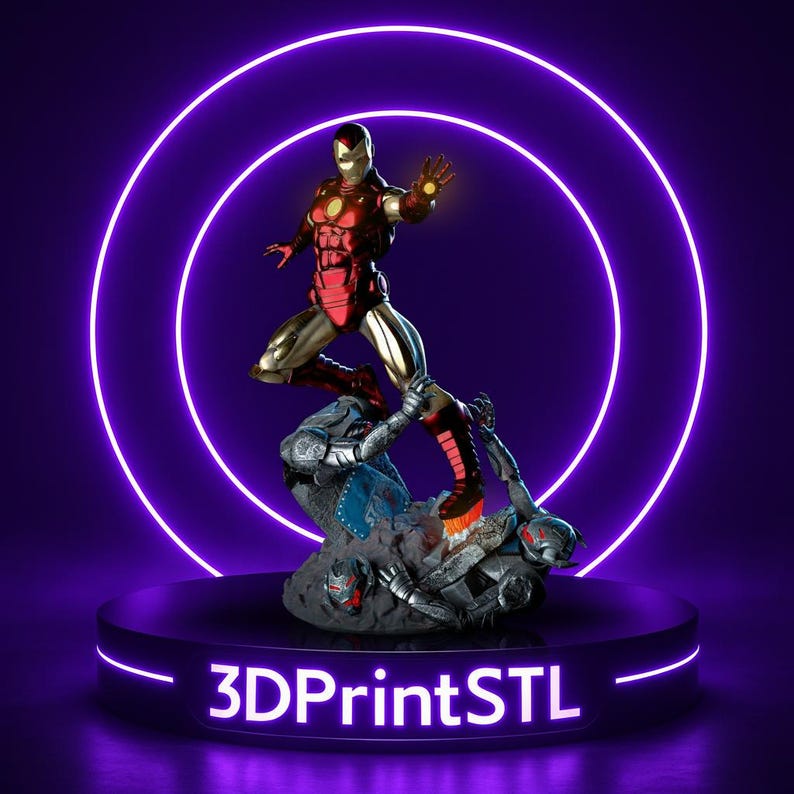Classic Iron Man STL File | Marvel 3D Printable Statue | Tony Stark STL ...