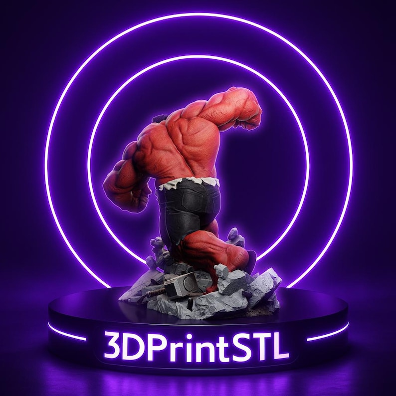 Red Hulk STL 3D Print File | Marvel 3D Printable Statue | Superhero ...