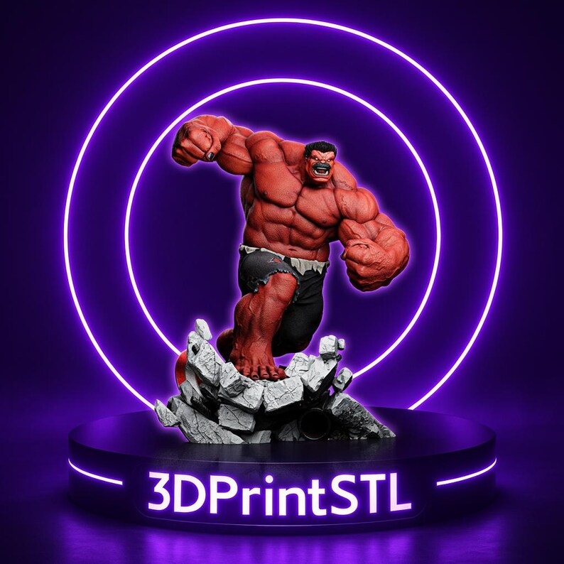 Red Hulk STL 3D Print File | Marvel 3D Printable Statue | Superhero ...