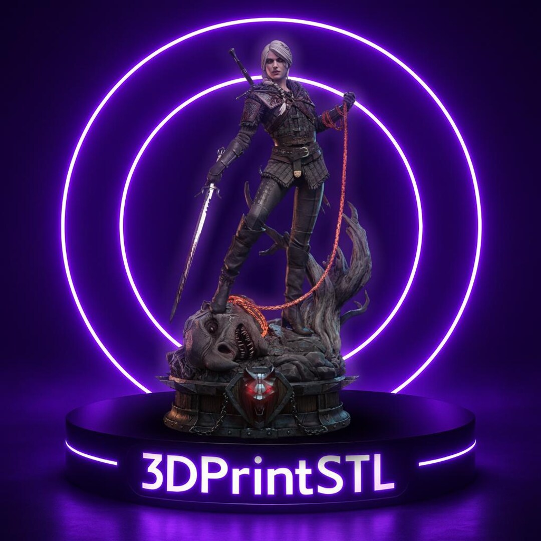 Ciri STL 3D Print File | the Witcher 3D Printable Figurine | Wild Hunt ...