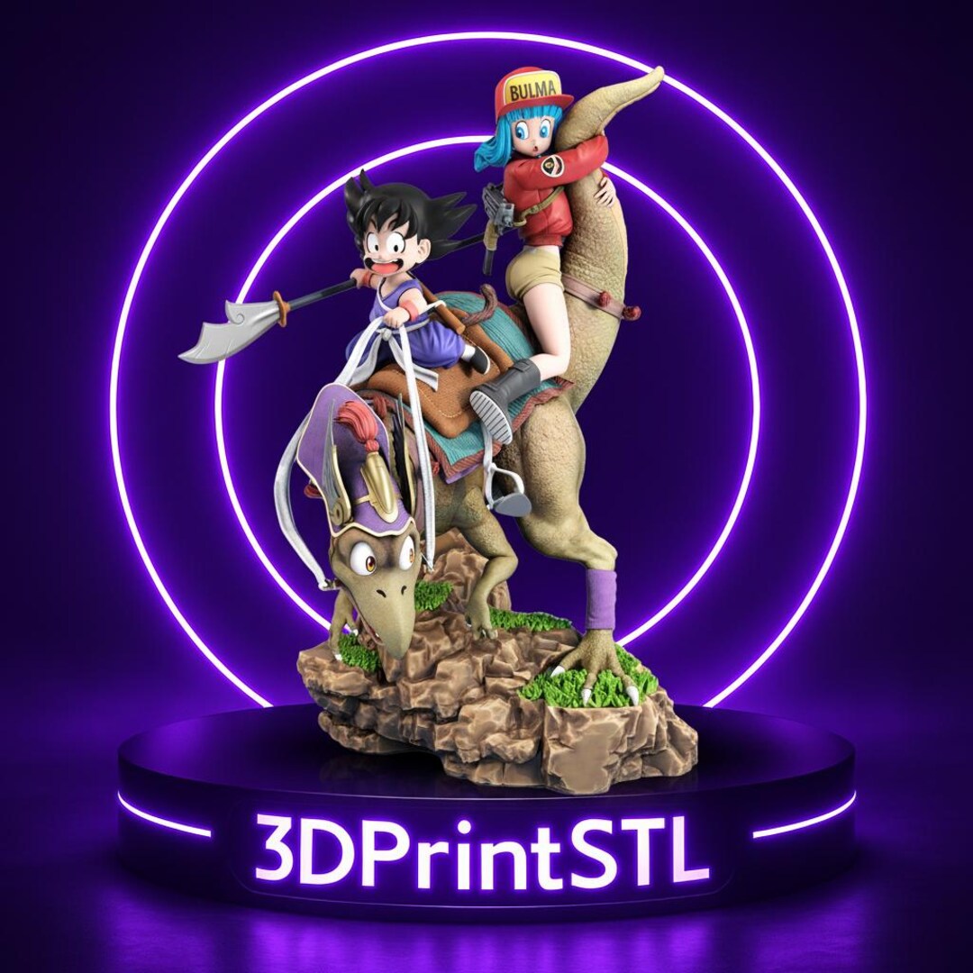 Goku and Bulma Diorama STL 3D Print File | Dragon Ball Scene 3D Model ...