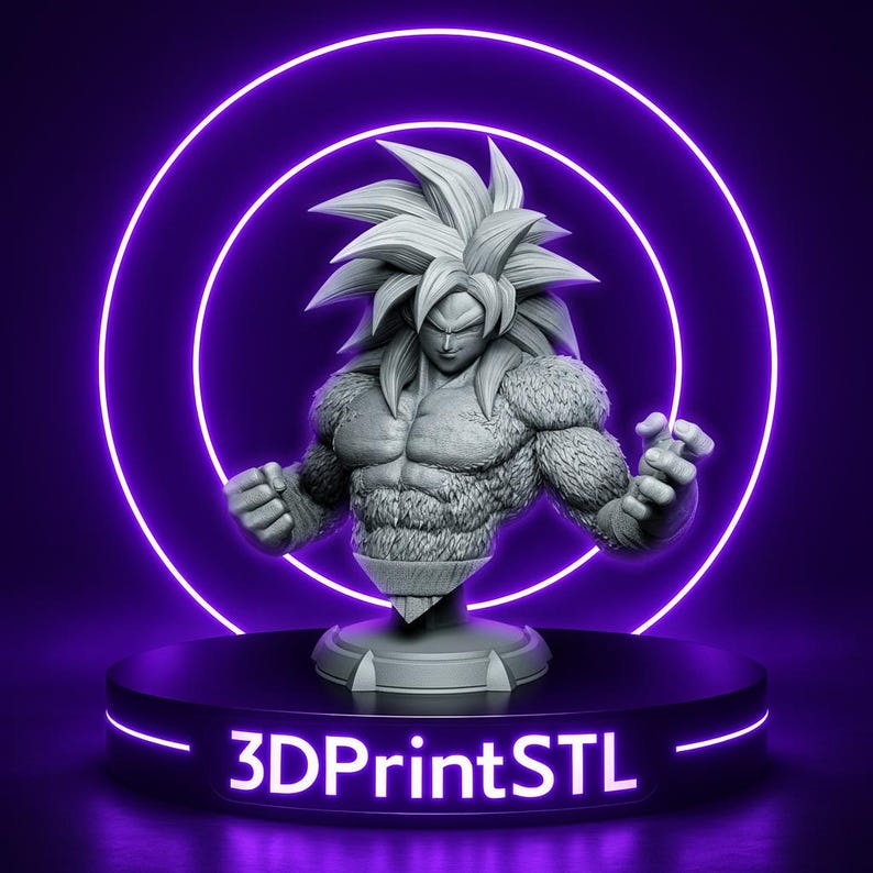 Goku SSJ4 Bust STL 3D Print File | Dragon Ball 3D Printable Statue ...