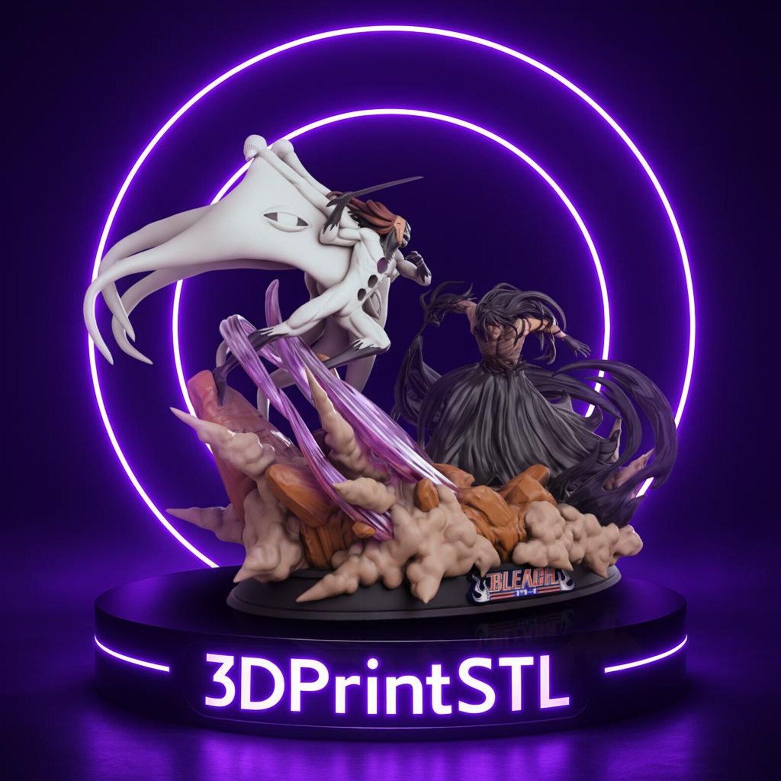 Aizen Vs Ichigo STL 3D Print File | Bleach Anime Diorama | Mugetsu Vs ...