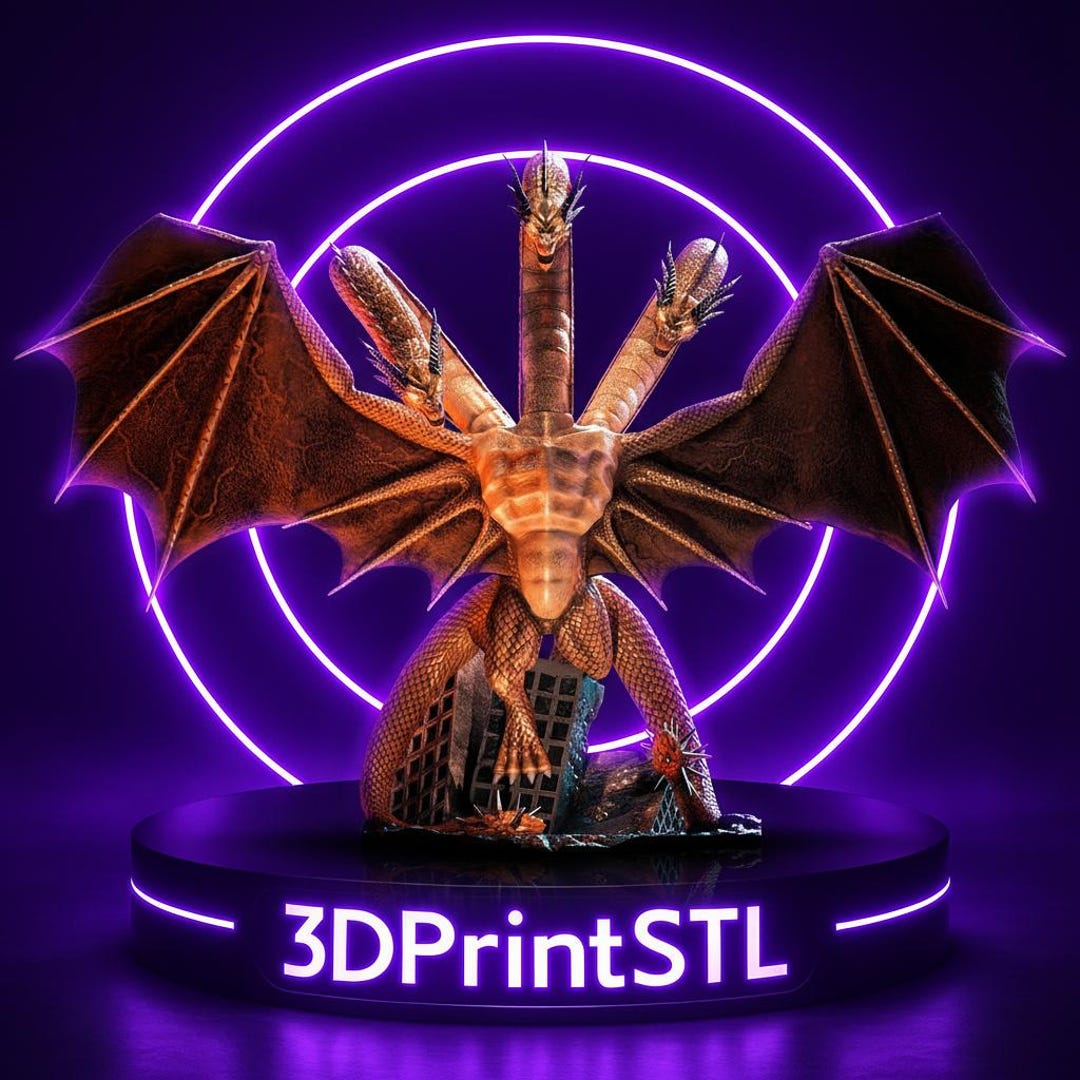 King Ghidorah STL 3D Print File | Godzilla Kaiju Figure | 3D Printable ...