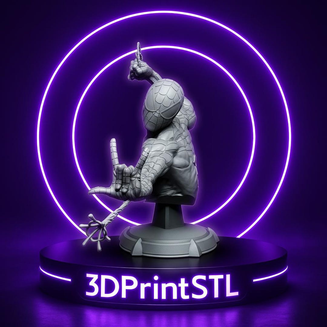 Spider-man Bust STL 3D Print File | Marvel Comics 3D Printable Statue ...