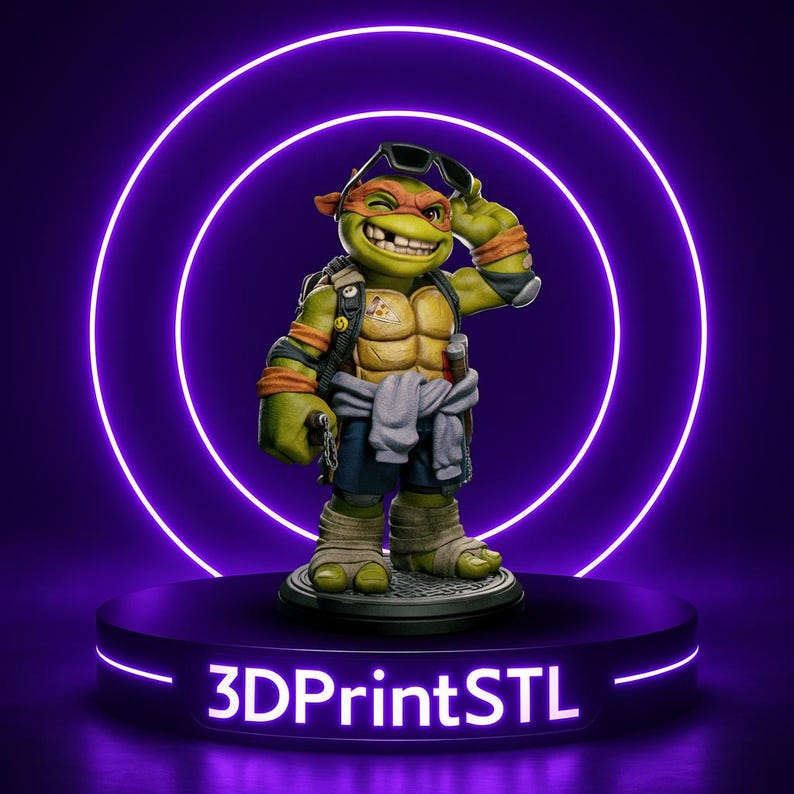 Michelangelo STL 3D Print File | TMNT Toon Figurine | Teenage Mutant ...
