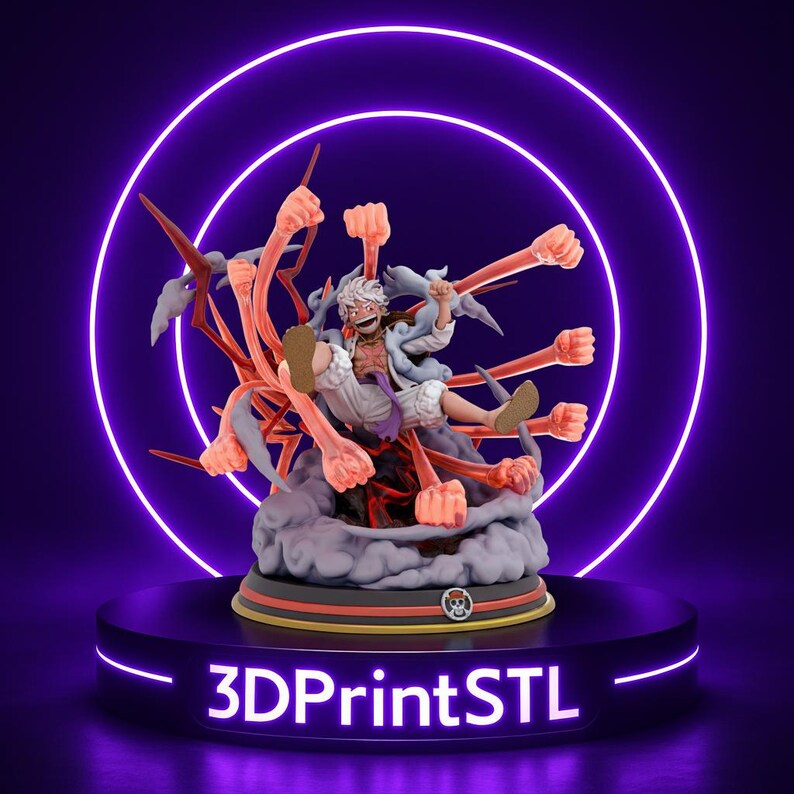 Luffy Gear 5 STL 3D Print File | One Piece Anime Figurine | Nika Sun ...