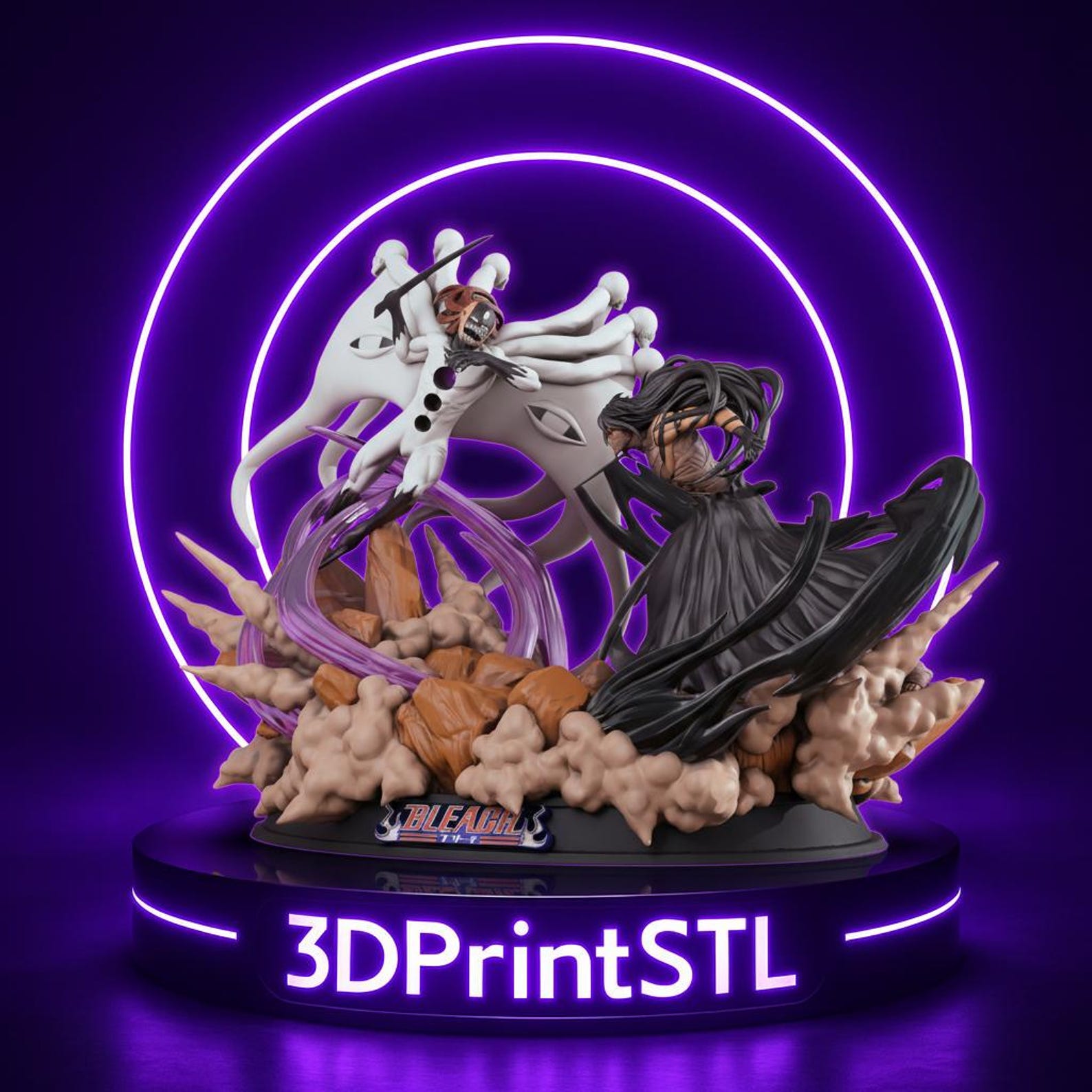 Aizen Vs Ichigo STL 3D Print File | Bleach Anime Diorama | Mugetsu Vs ...