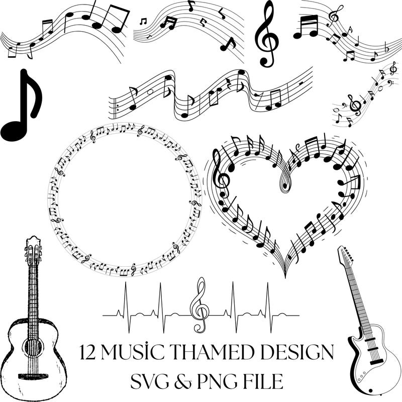 Music Notes Svg - Etsy