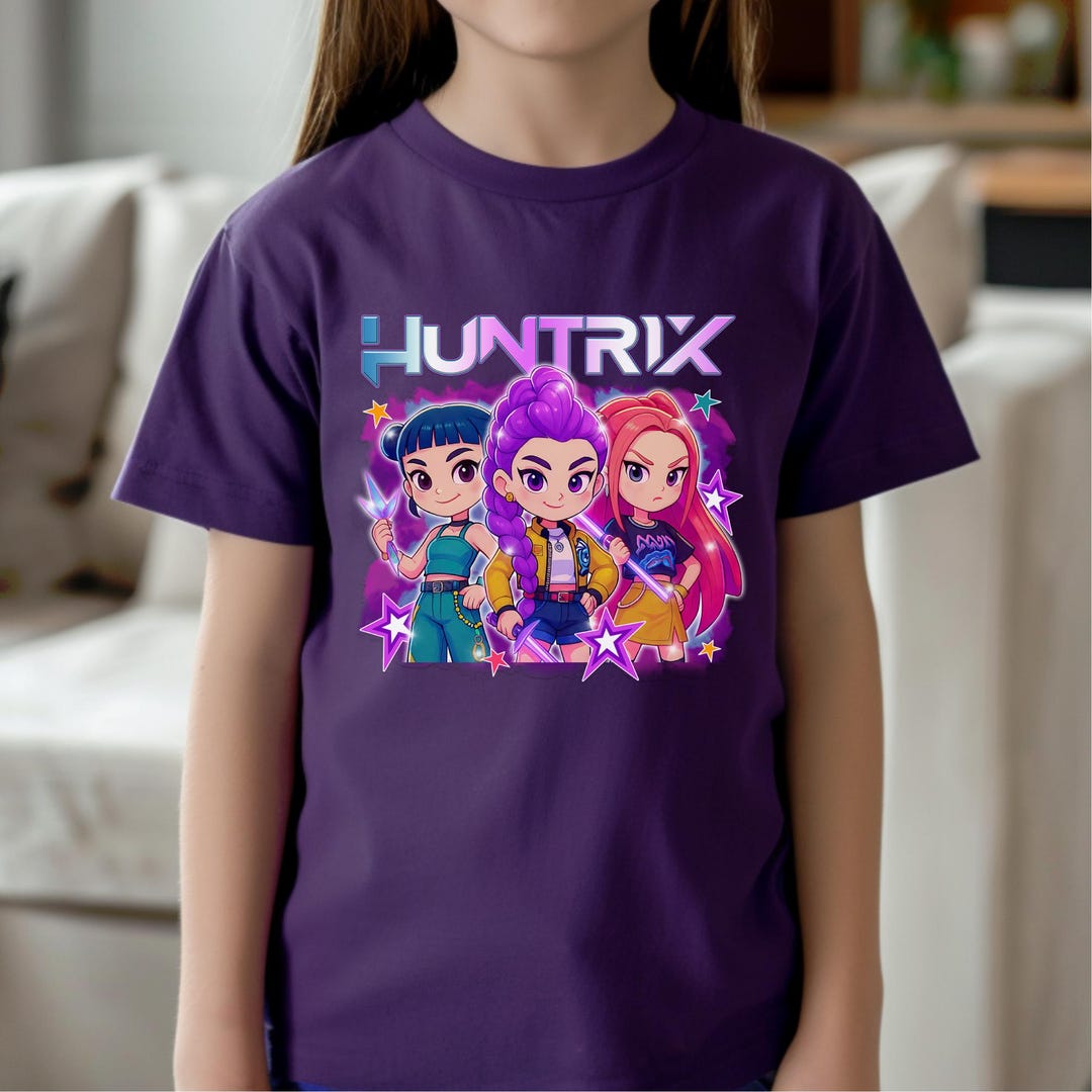 Huntrix Demon Hunters Kids Raglan, Cute Anime Kpop Toddler Shirt, Fun ...