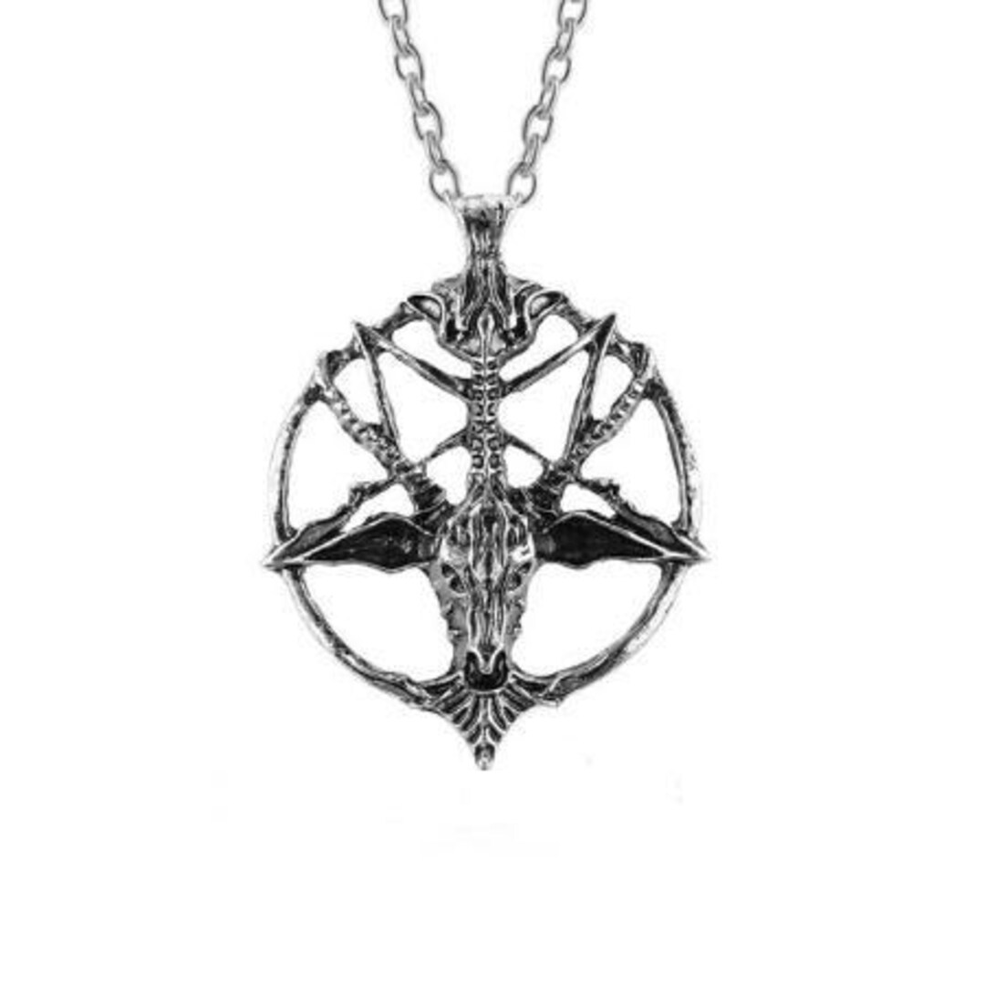 Amulet - Baphomet Inverted Pentacle Metal Pendant 35 Mm - Includes ...