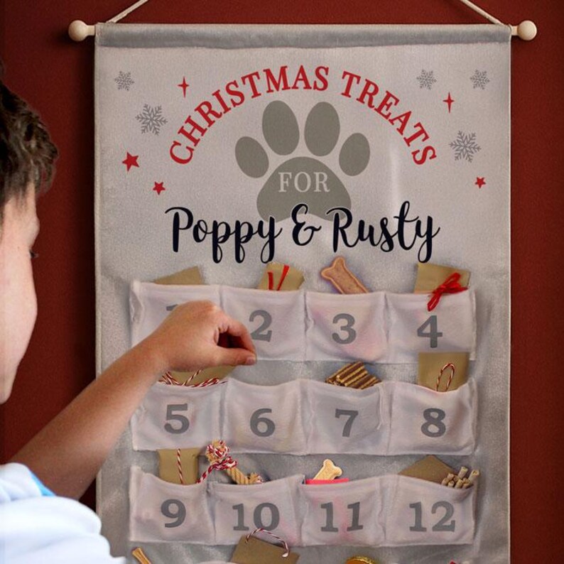 Personalised Pet Advent Calendar for Your Dog or Cat – Fabric Pocket ...