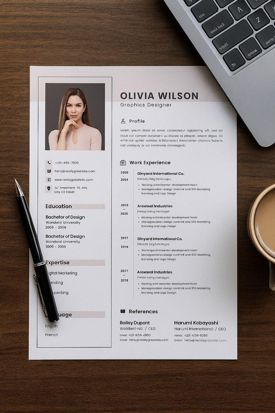 Modern Resume Template | Instant Download | Professional Layout - Etsy