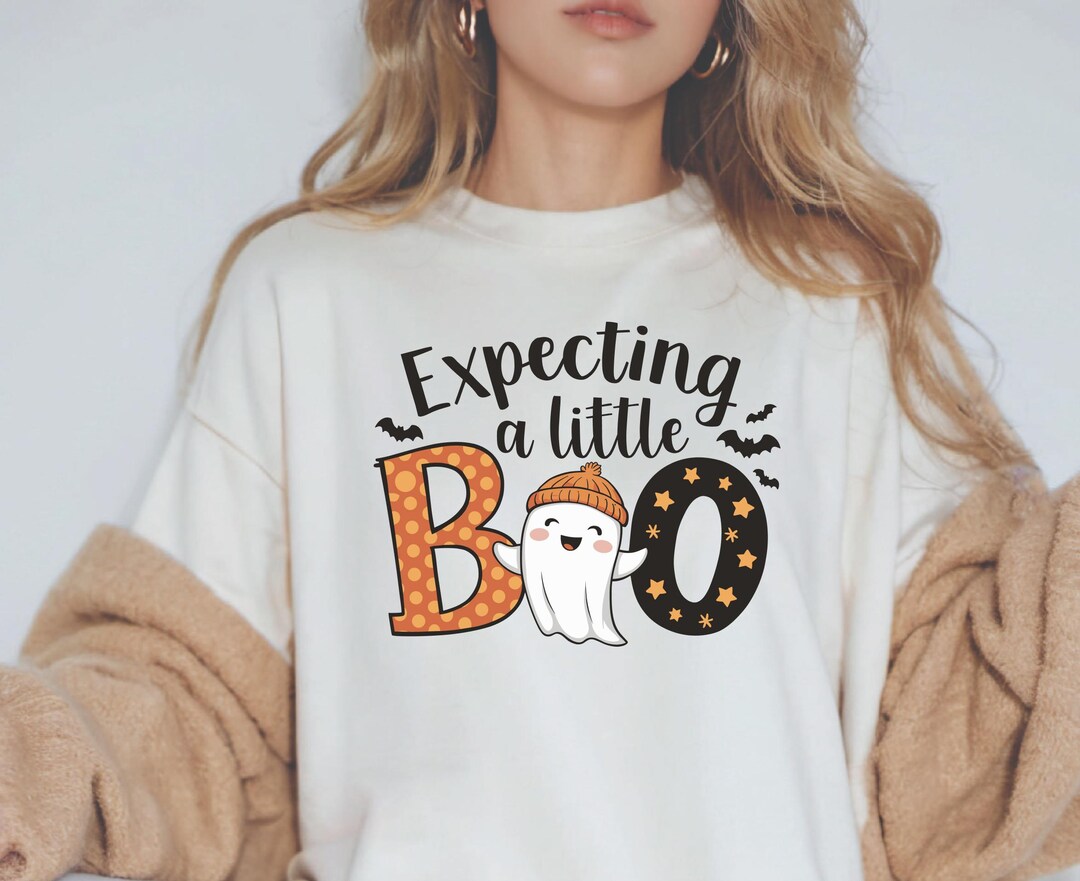 Expecting a Little Boo Maternity Halloween T-shirt, Cute Pregnant Mom ...