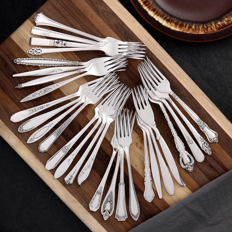 Antique Fork Set Mismatched - Etsy