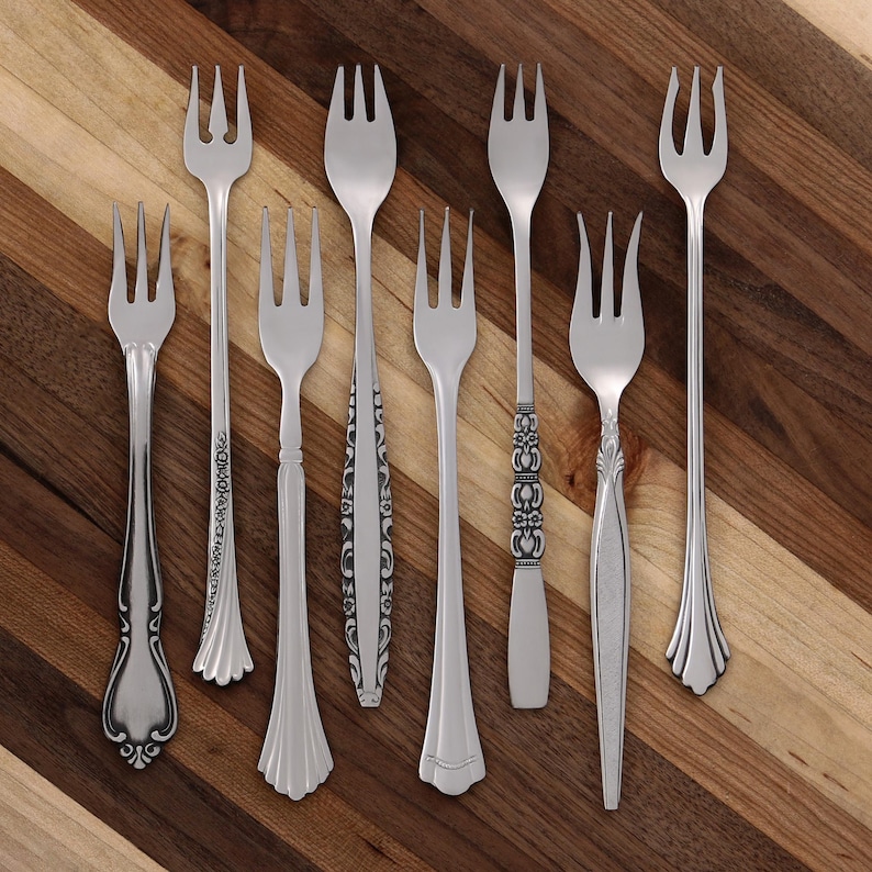 Mismatched Vintage Stainless Steel Cocktail Forks - Set of 4, 8 or 12 ...