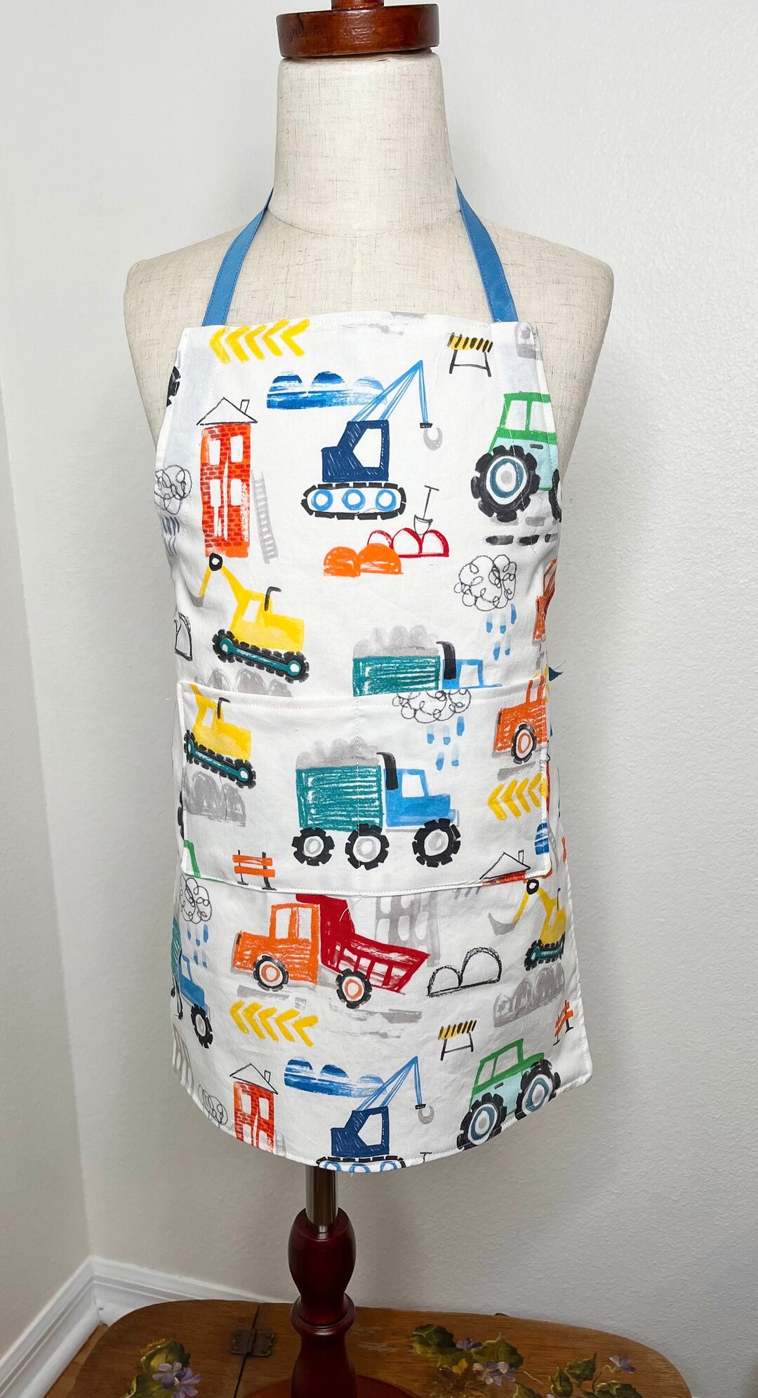 Childs Chef Apron, Play Kitchen Apron, Kid's Apron, Construction ...