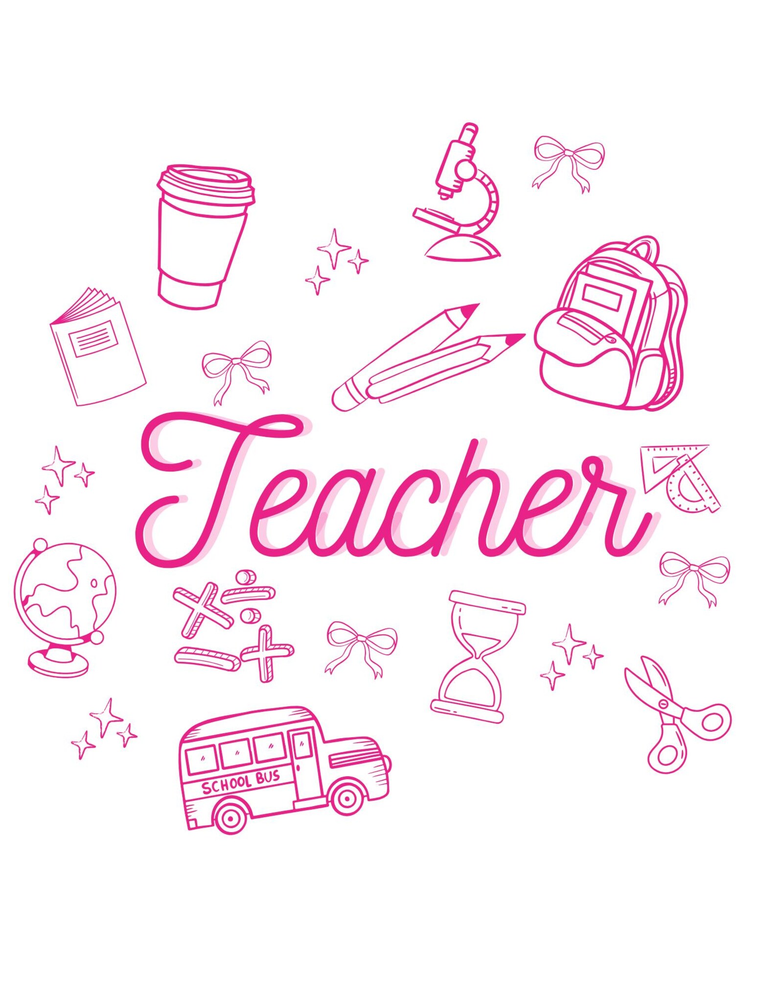 Pink Teacher Appreciation PNG - Etsy