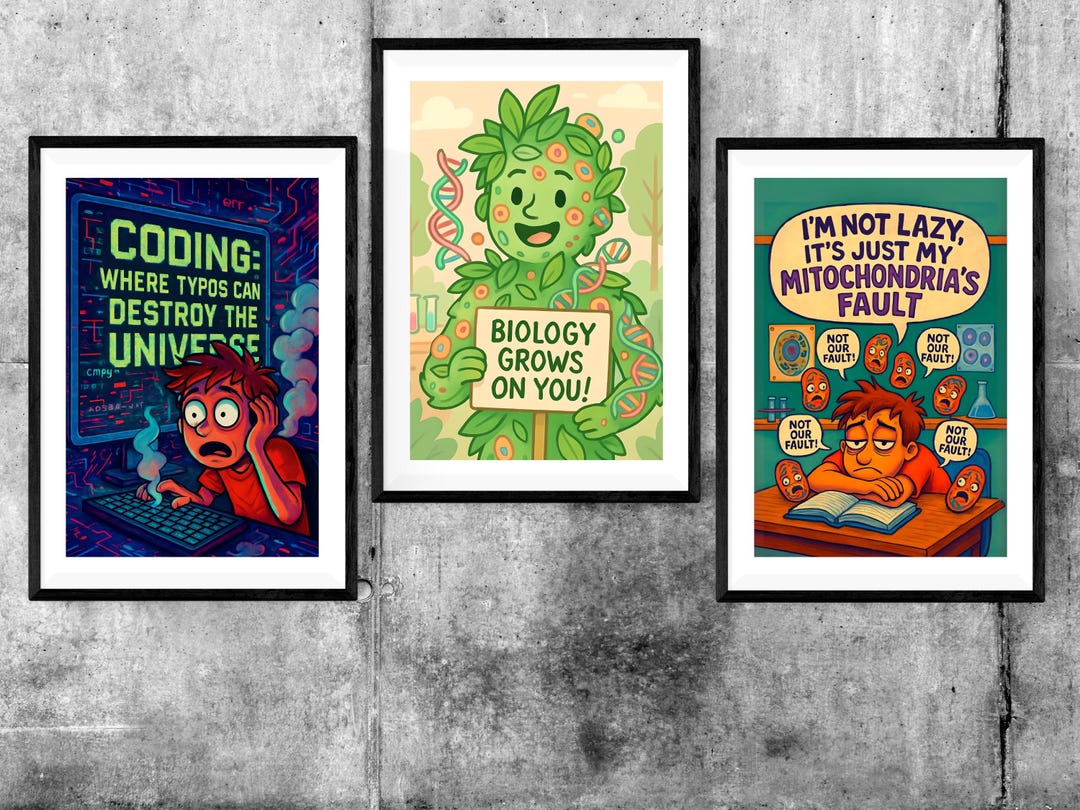 Funny Science Poster Bundle | 25 Printable Wall Art Designs | Classroom ...
