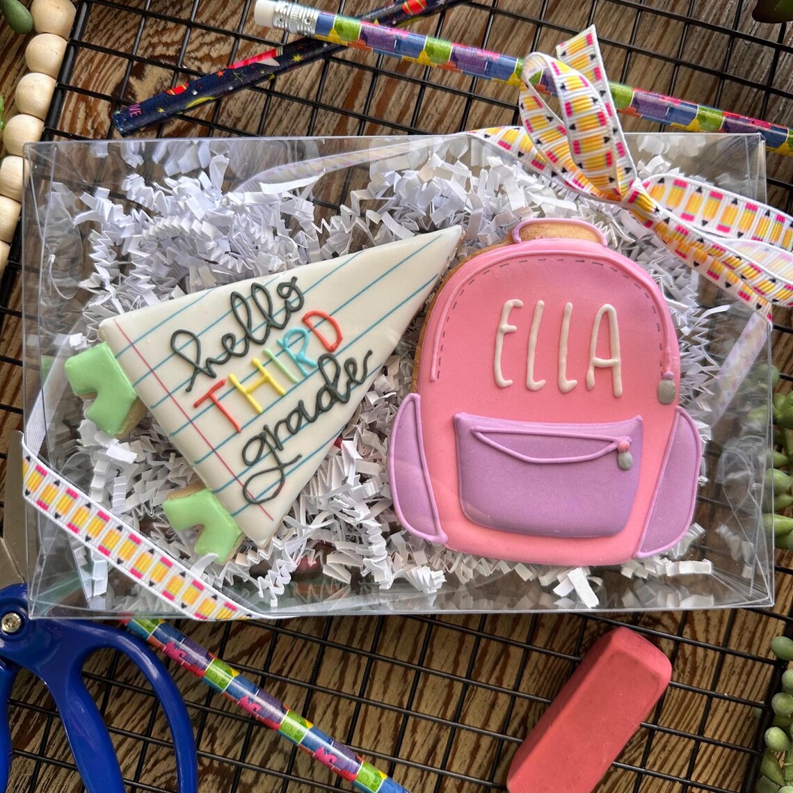 Personalized Back to School Cookies for Kids, Backpack Cookies for ...