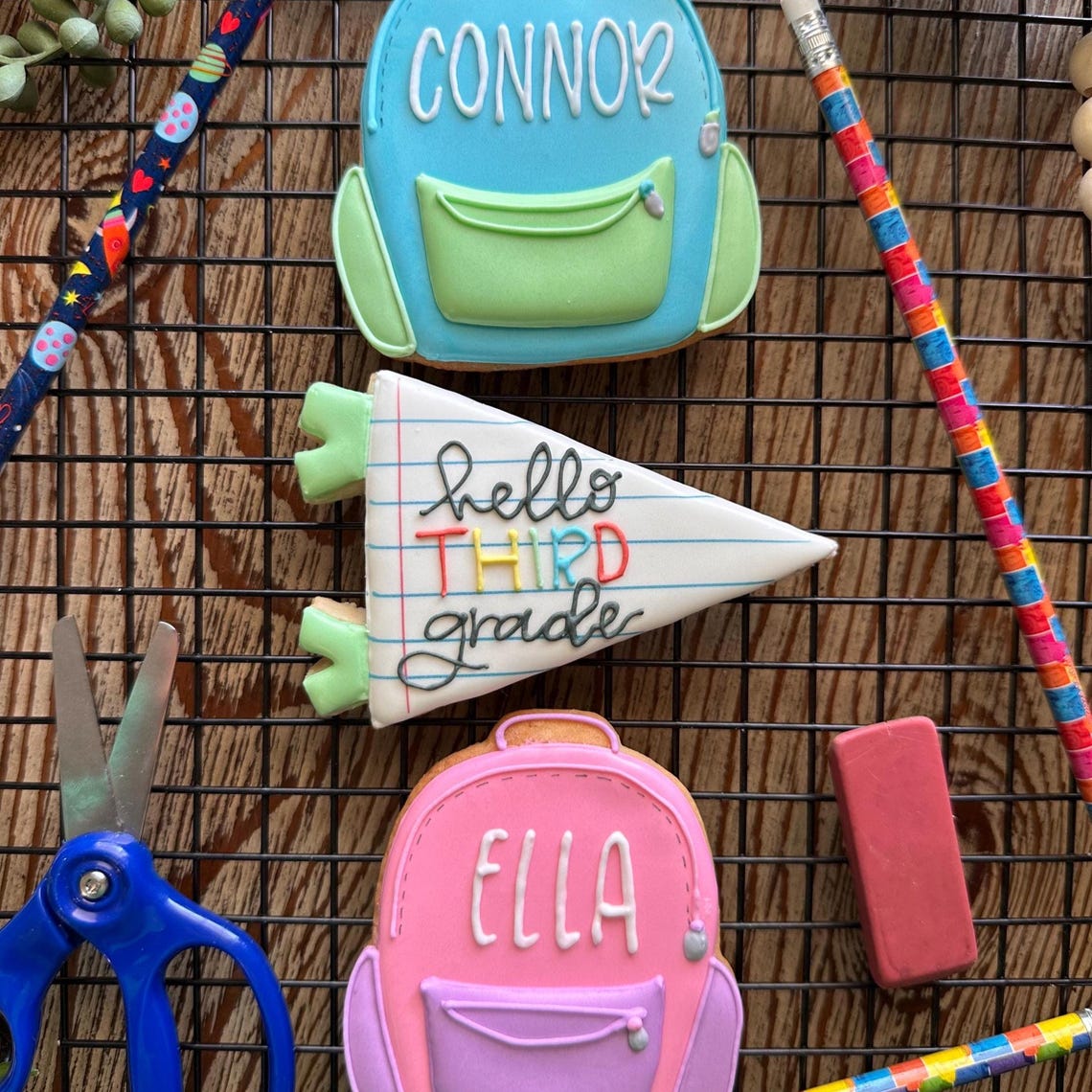 Personalized Back to School Cookies for Kids, Backpack Cookies for ...