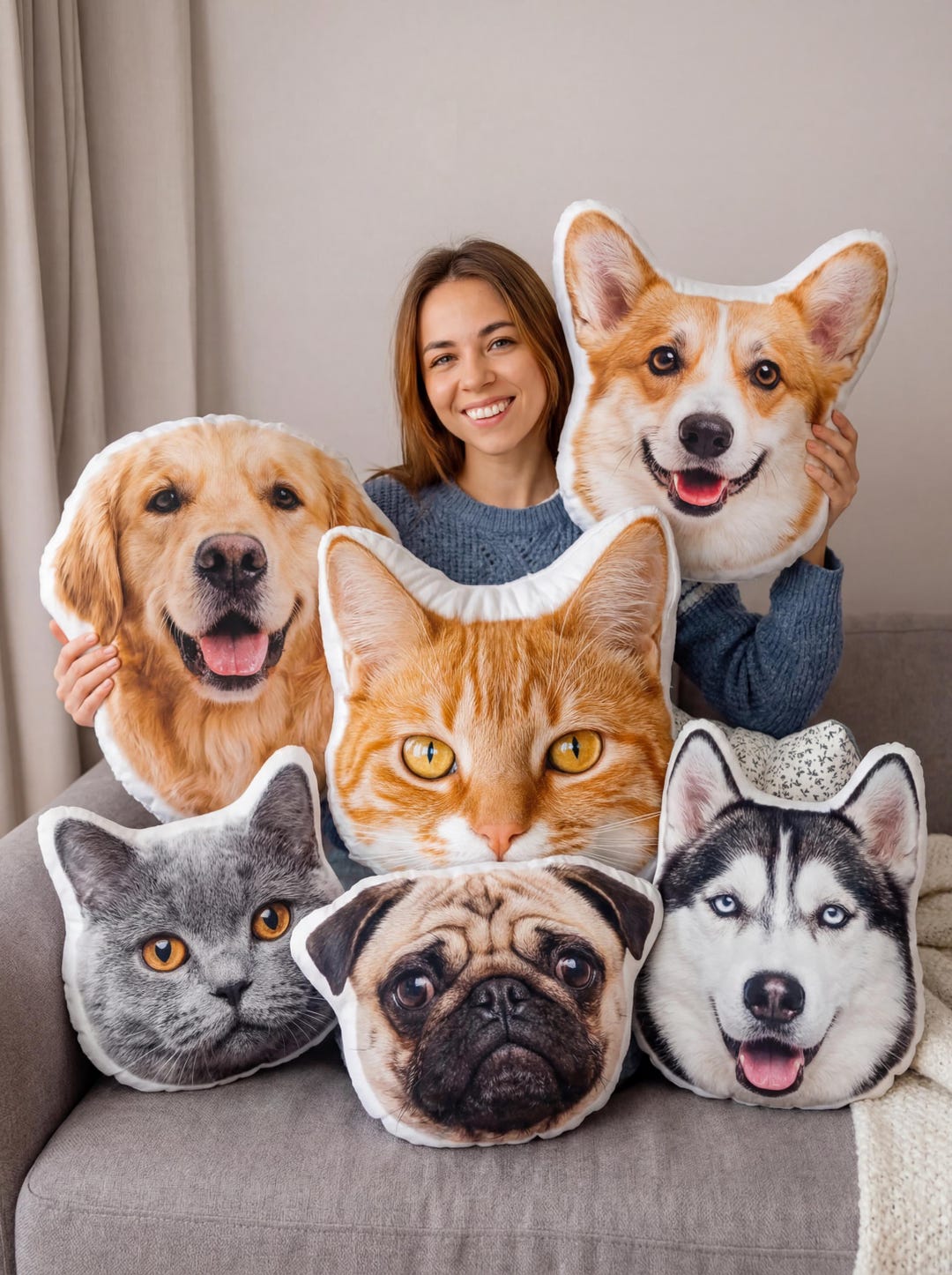 Personalized Pet Plush Pillow, Custom Pet Gifts Memorial Keepsake for ...