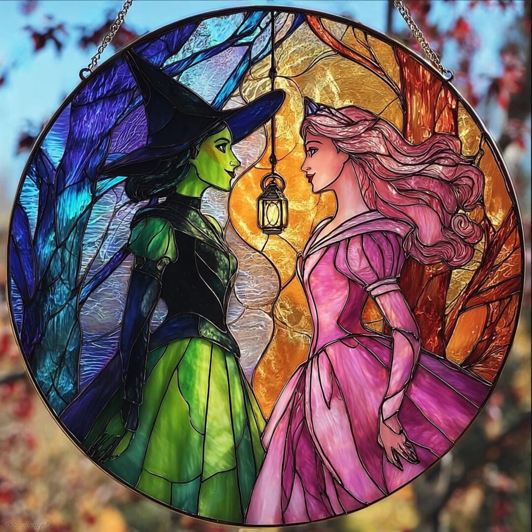 Elphaba and Glinda Besties Suncatcher, Wicked Musical Window Hanging ...