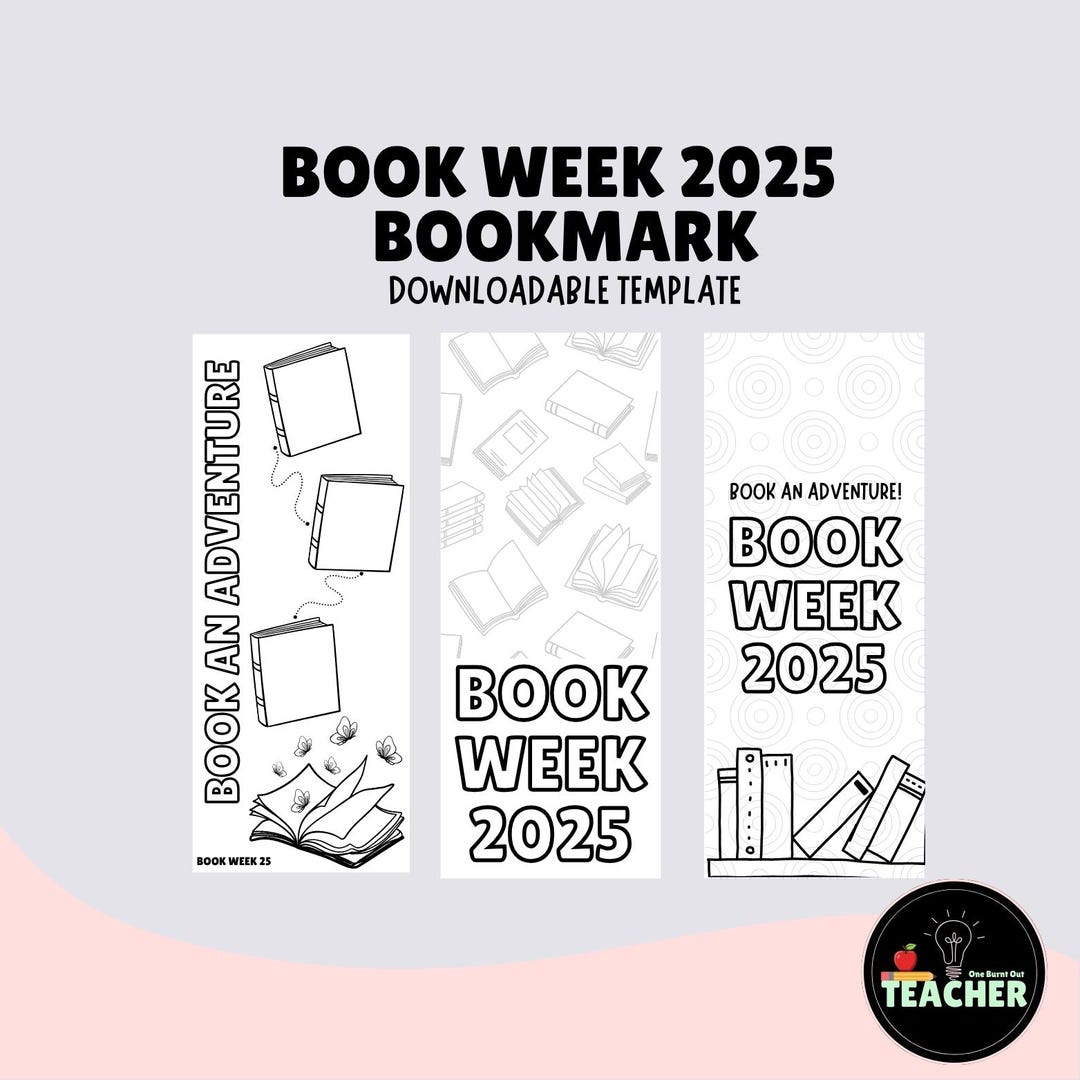 Book Week 2025 Bookmark Colouring Activity | Book an Adventure Theme ...