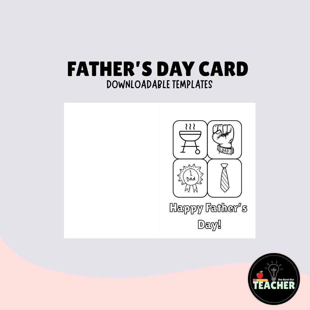 Printable Father’s Day Card Pack for Kids | 4 Inclusive Templates ...