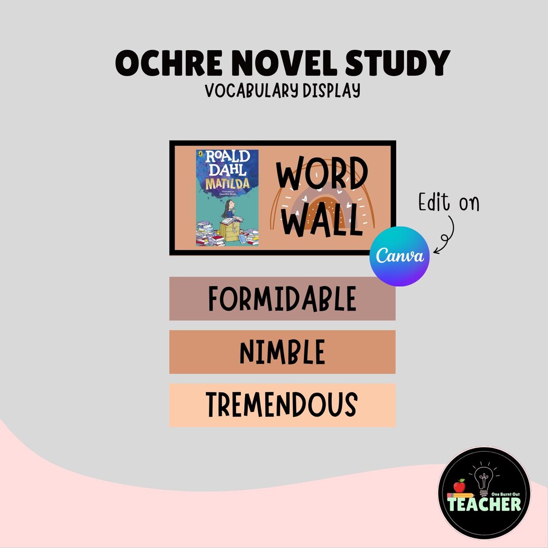 OCHRE Novel Study | Matilda Vocabulary Display - Etsy