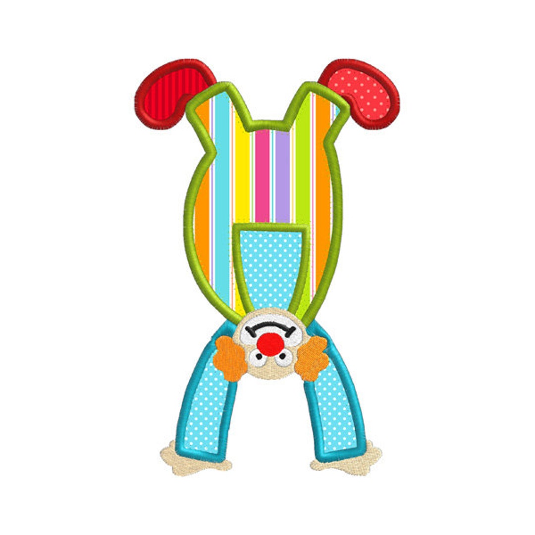 Handstand Circus Clown Individual APPLIQUE Machine Embroidery Designs ...