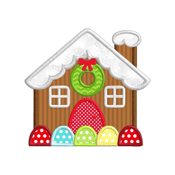 Christmas Gingerbread House Individual APPLIQUE Machine - Etsy