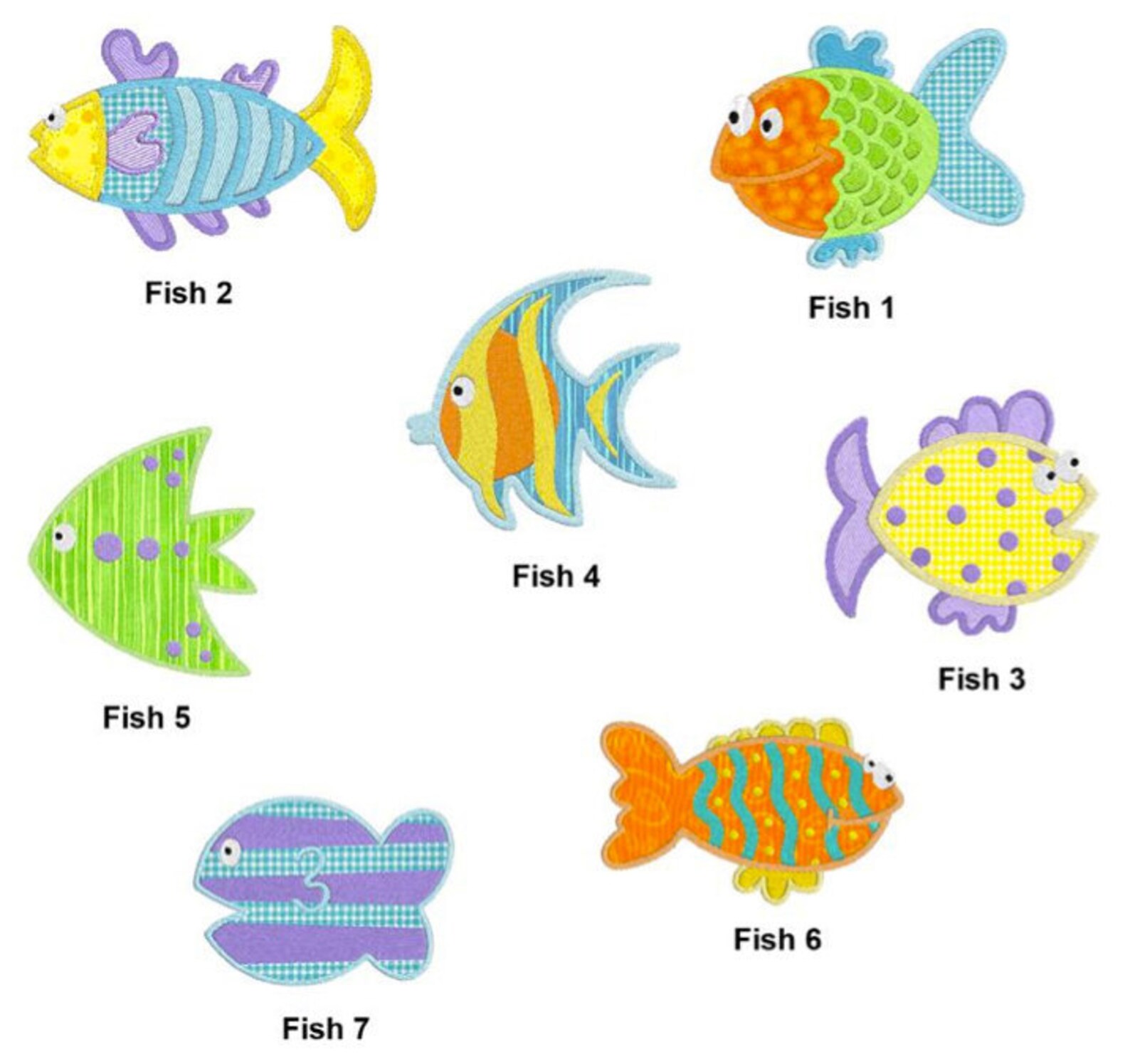 Ocean Fish APPLIQUE Machine Embroidery Designs - Etsy