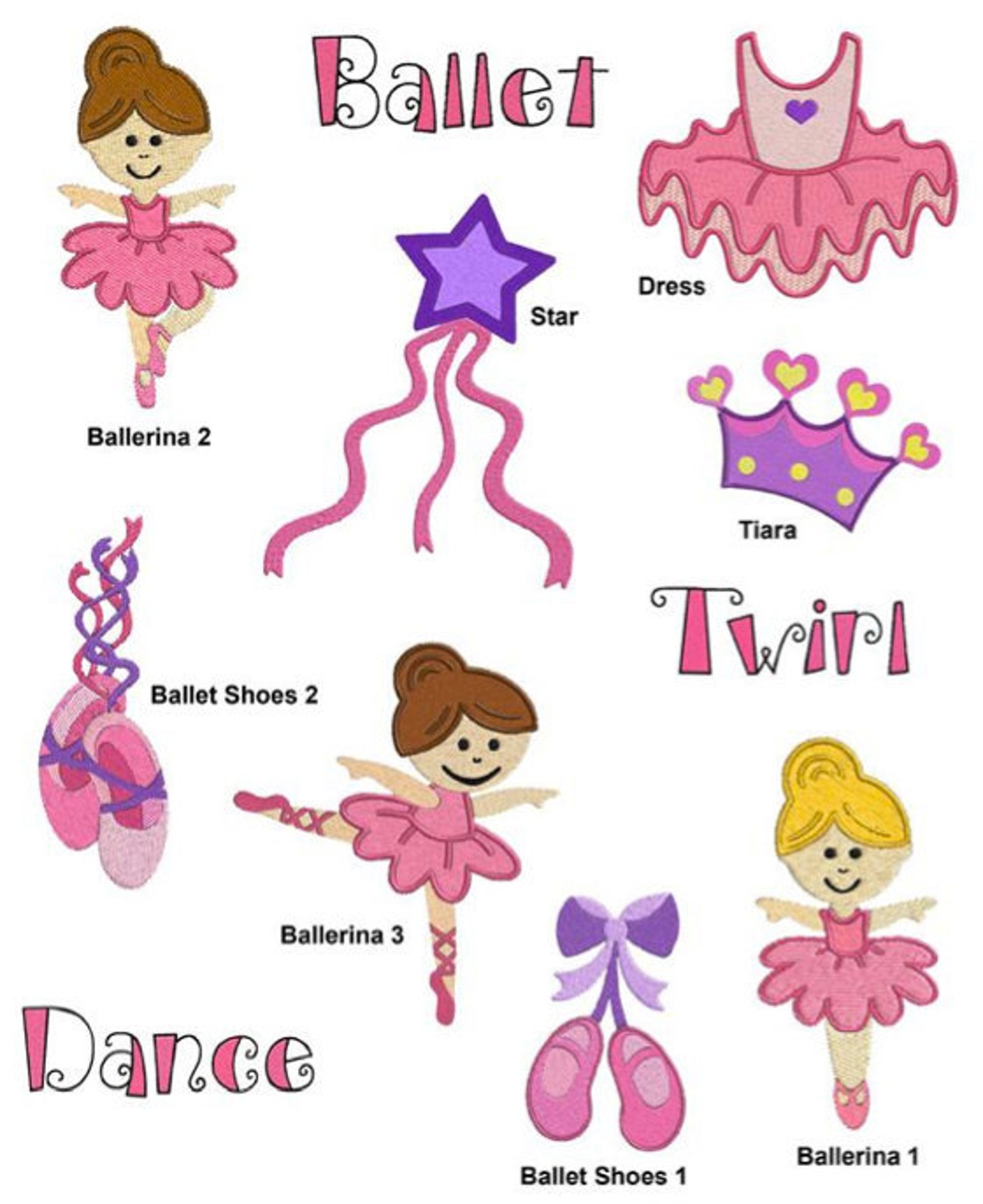Ballet Let's Dance Machine EMBROIDERY Designs - Etsy