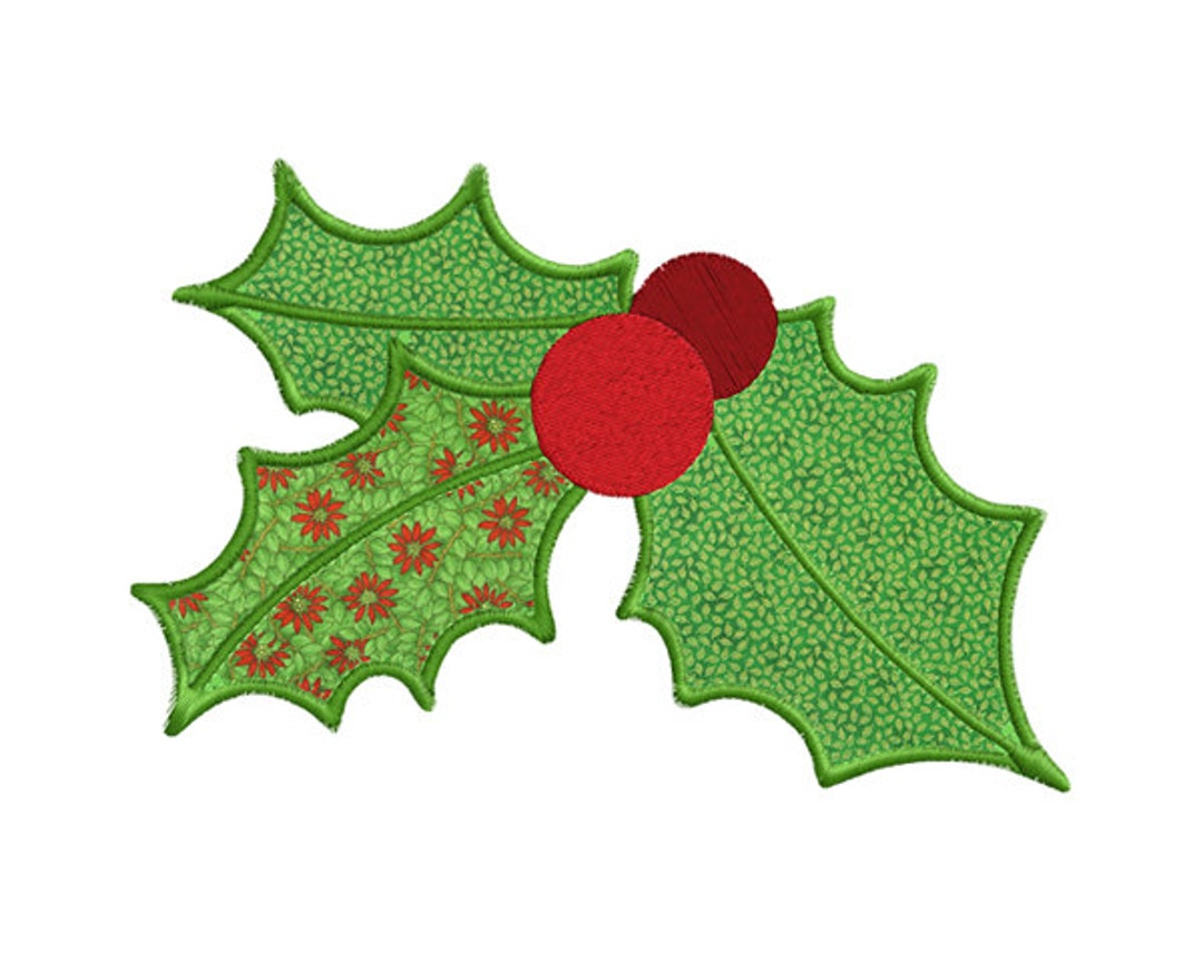 Vacances de Noël Holly Applique Individuelle Machine Broderie - Etsy France