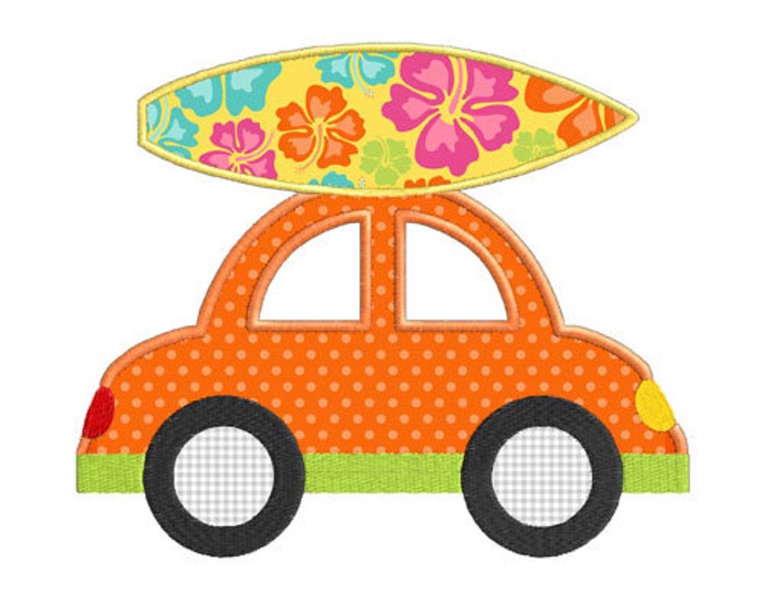 Summer Surf Car Individual APPLIQUE Machine Embroidery Designs - Etsy