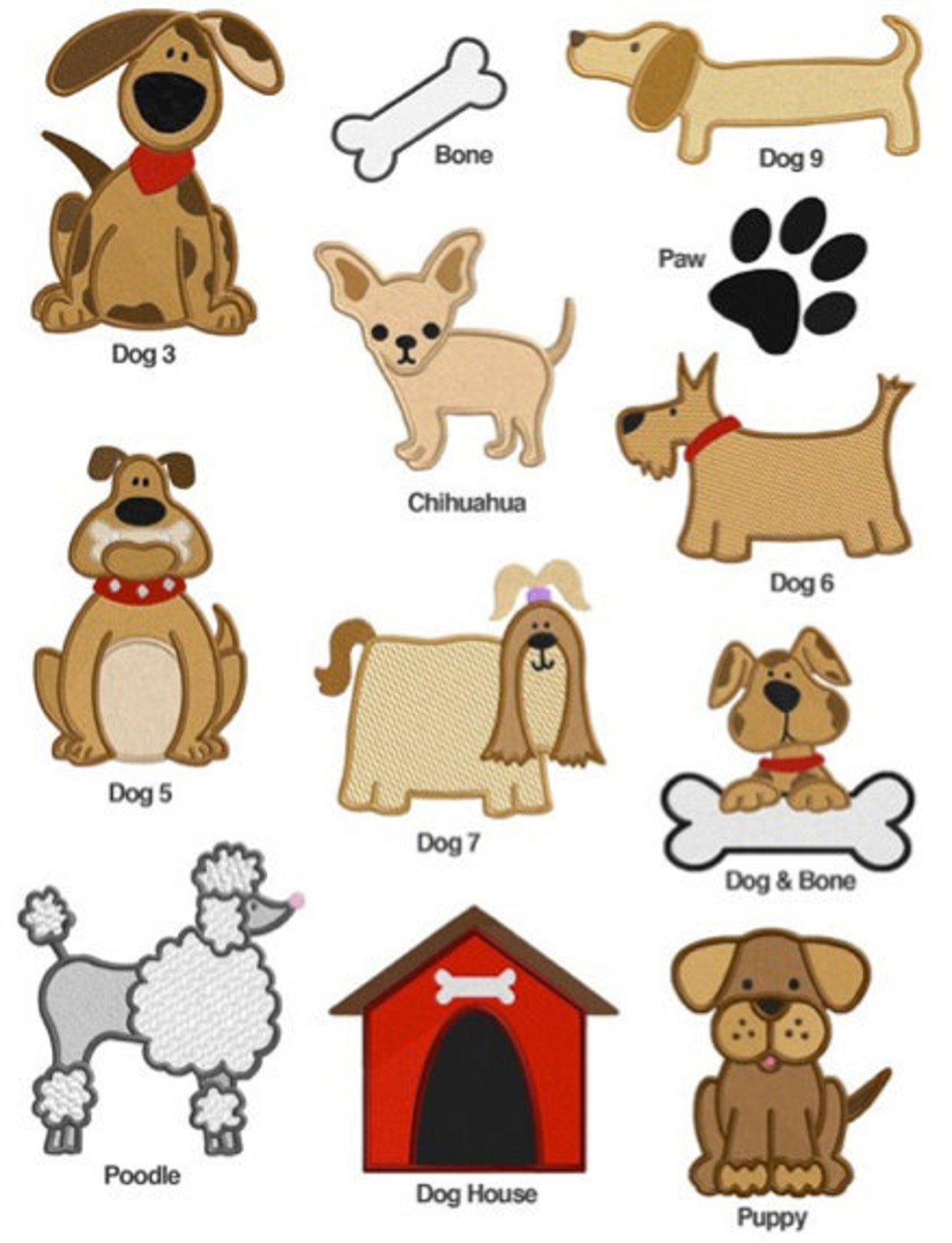 Dog Machine Embroidery Designs - Etsy