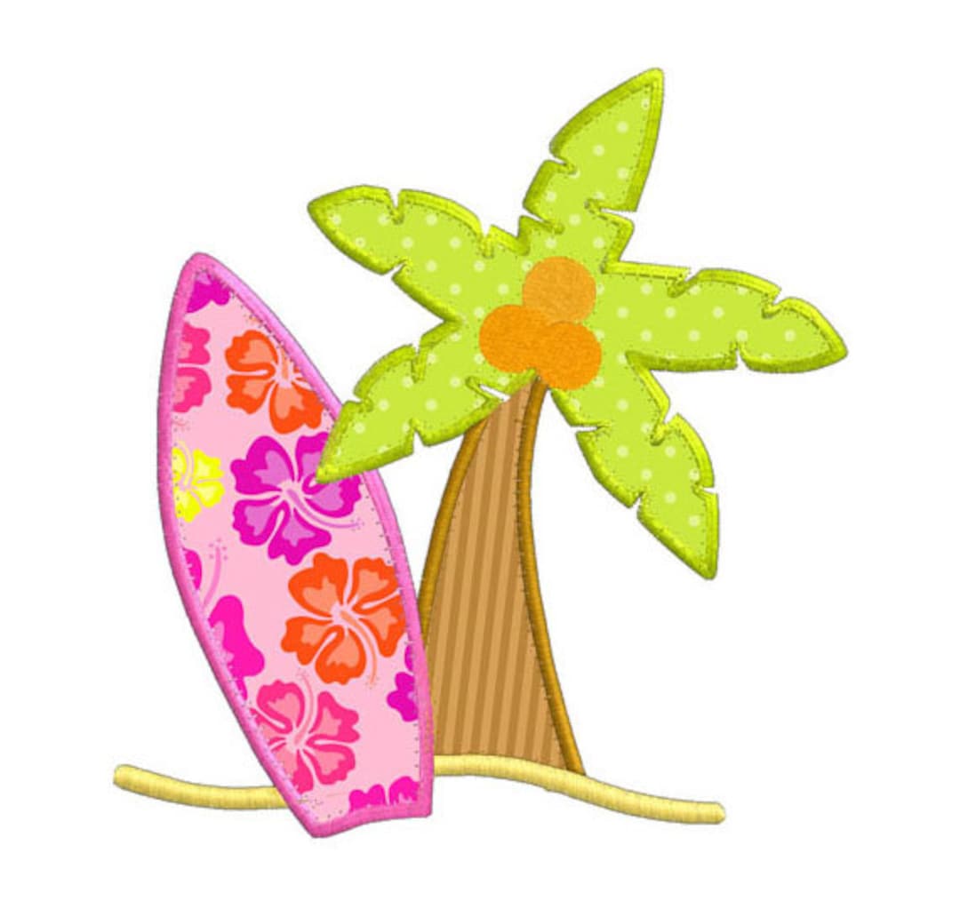 Summer Palm Tree Individual APPLIQUE Machine Embroidery Designs - Etsy