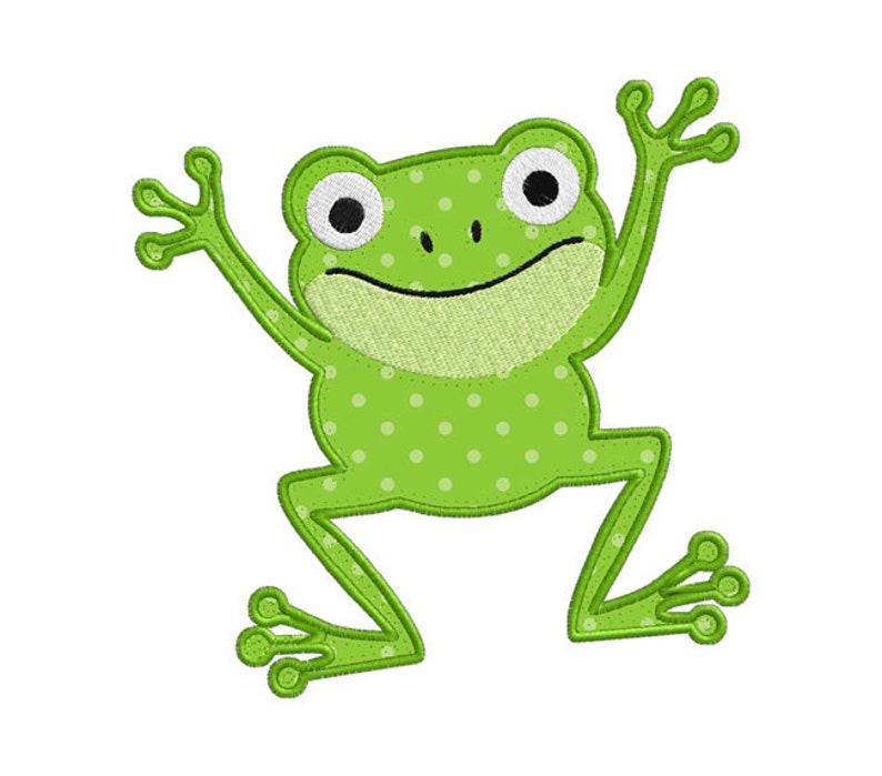 Jumping Frog Individual Applique Machine Embroidery Designs Etsy